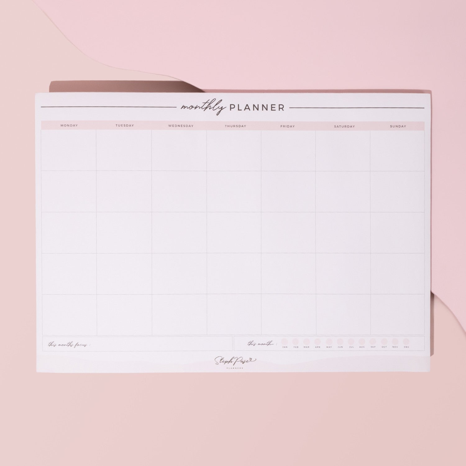 Monthly Desktop Planner Notepad – Steph Pase Planners