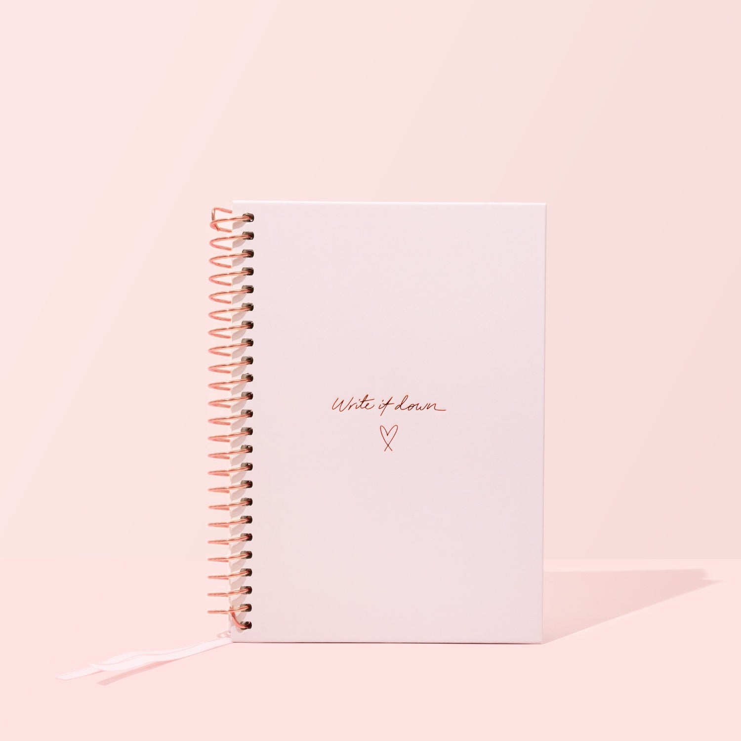 'Write it Down' A5 Notebook - Blush Pink + Rose Gold Spiral | Premium ...