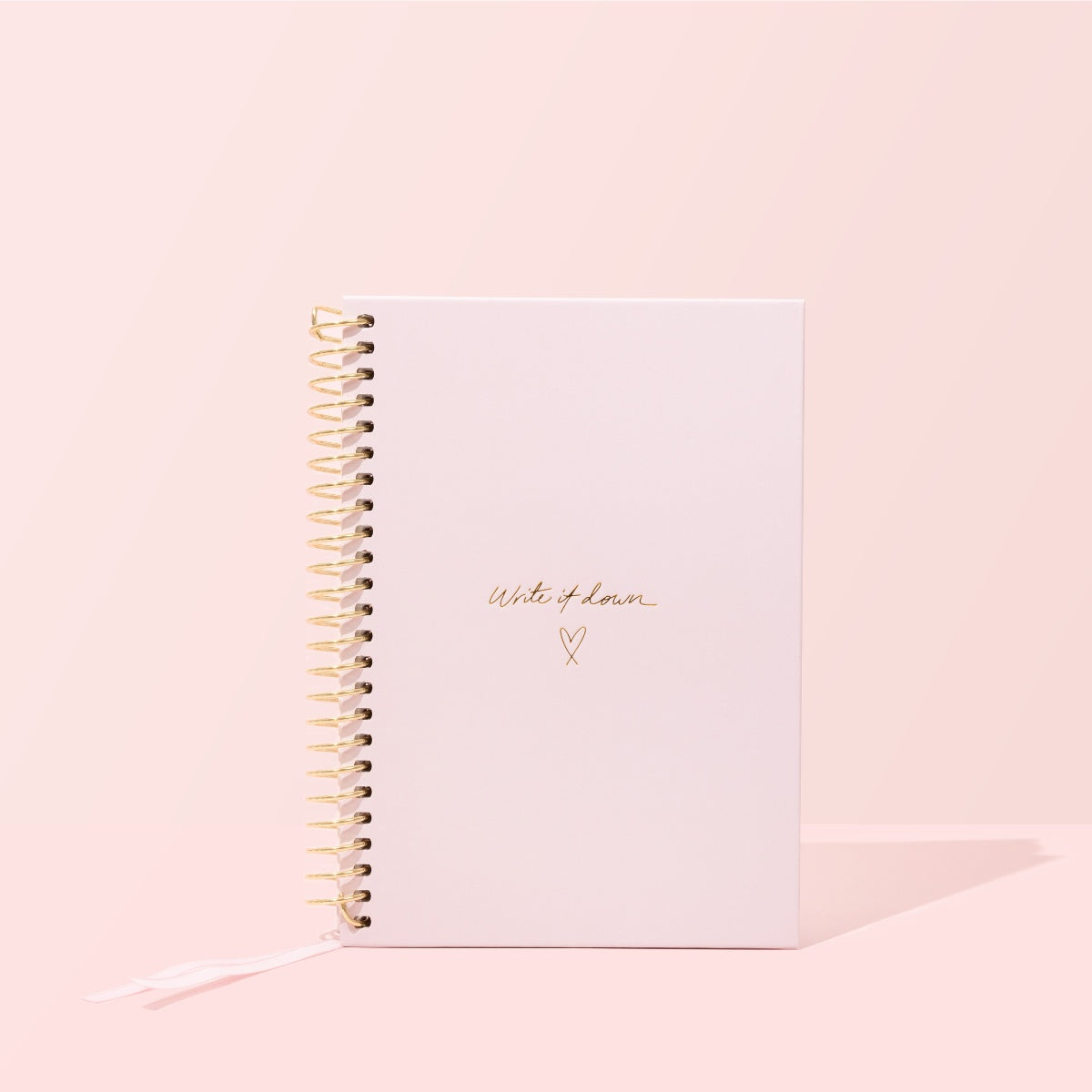'Write it Down' A5 Notebook - Blush Pink + Gold Spiral | Premium ...