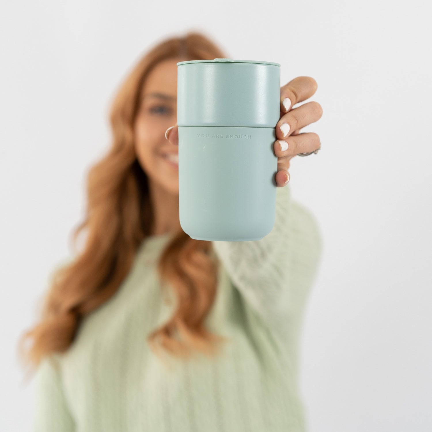 Inspirational Reusable Travel Mug - Duck Egg Blue – Steph Pase Planners